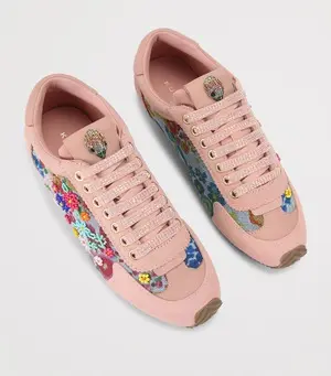 Kurt Geiger Embellished Floral Lace-up Sneakers