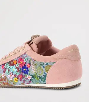 Kurt Geiger Embellished Floral Lace-up Sneakers