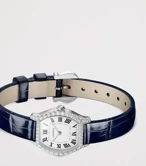 Cartier Tortue Watch With Diamonds In 18k Gold