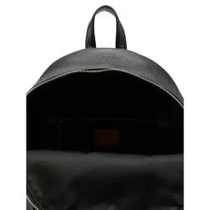 Santoni Grained Leather Backpack - Black