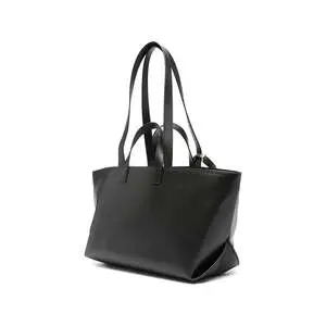 A.p.c. Leather Tote Bag With Gold-tone Logo - Black