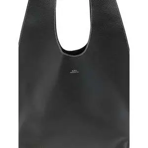 A.p.c. Textured Leather Shoulder Bag - Black
