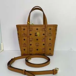 Mcm Leather Monogram Tote Bag - Multicolor