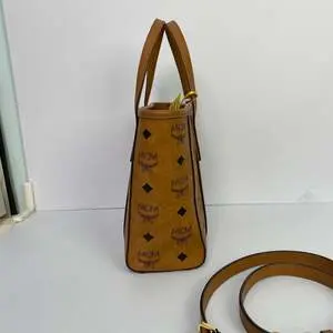 Mcm Leather Monogram Tote Bag