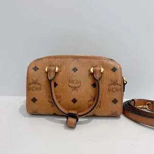 Mcm Monogram Leather Mini Duffle Bag