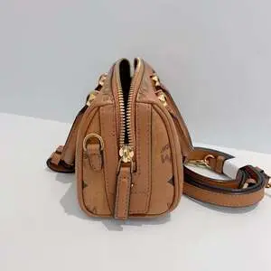 Mcm Monogram Leather Mini Duffle Bag