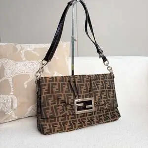 Fendi Monogram Leather Shoulder Bag