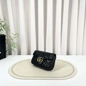 Gucci Quilted Leather Gg Marmont Mini Bag