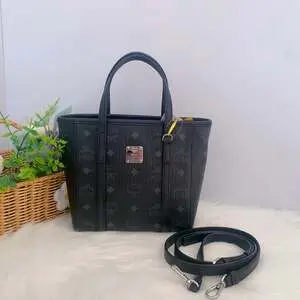 Mcm Leather Monogram Tote Bag - Multicolor