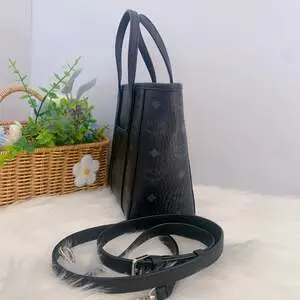 Mcm Leather Monogram Tote Bag