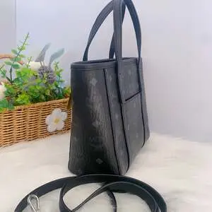 Mcm Leather Monogram Tote Bag