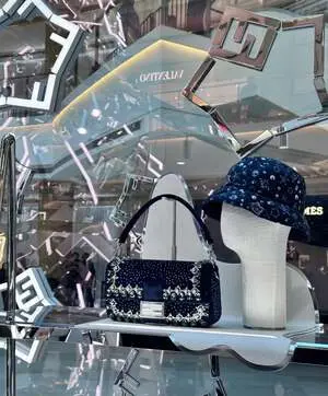 Fendi Embellished Velvet Shoulder Bag