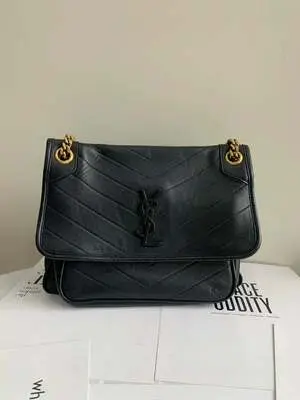 Saint Laurent Leather Shoulder Bag With Chain Strap - Multicolor