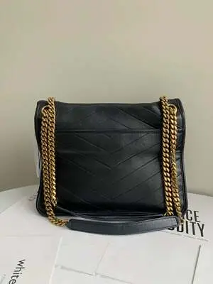 Saint Laurent Leather Shoulder Bag With Chain Strap
