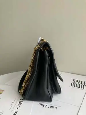 Saint Laurent Leather Shoulder Bag With Chain Strap