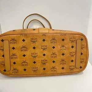 Mcm Leather Monogram Tote Bag