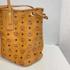 Mcm Leather Monogram Tote Bag