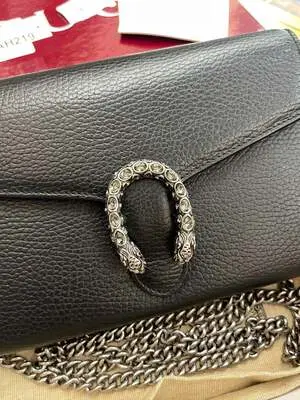 Gucci Leather Clutch With Chain Strap