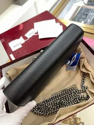 Gucci Leather Clutch With Chain Strap