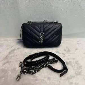 Saint Laurent Quilted Leather Flap Bag With Chain Strap - Multicolor
