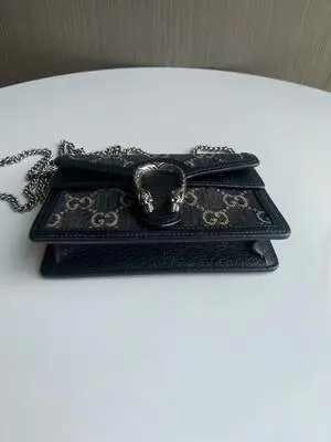Gucci Leather Monogrammed Shoulder Bag