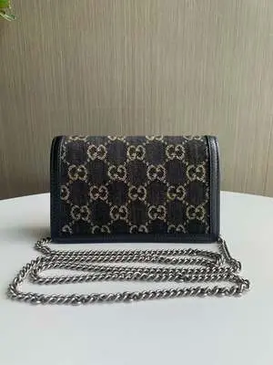 Gucci Leather Monogrammed Shoulder Bag