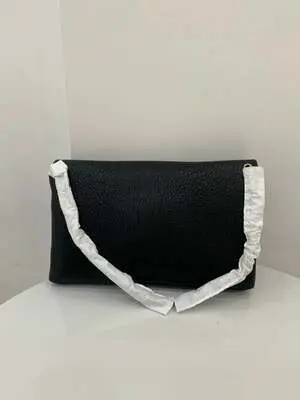 Saint Laurent Leather Clutch With Gold Tone Logo