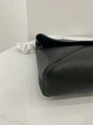 Saint Laurent Leather Clutch With Gold Tone Logo