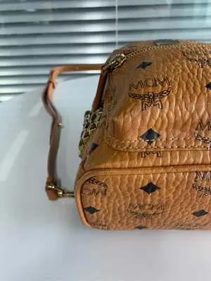 Mcm Leather Monogram Studded Backpack