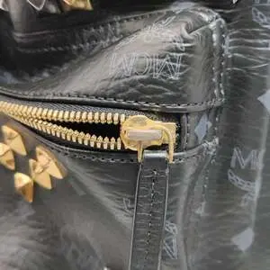 Mcm Leather Backpack With Stud Embellishments