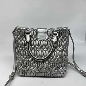 Miu Miu Silver Leather Bag