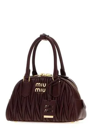 Miu Miu Burgundy Nappa Leather Arcadie Handbag