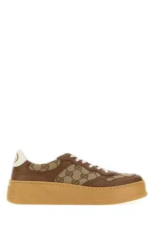 Gucci Gg Canvas And Calfskin Leather Sneakers - Multicolor