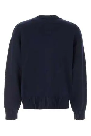 Ami Navy Wool Blend Cardigan
