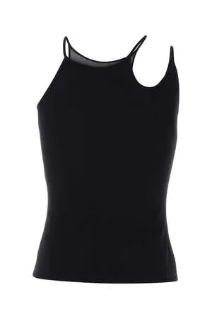 Alexander McQueen Black Mesh Tank Top - Multicolor