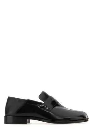 MAISON MARGIELA Black Leather Tabi Loafers - Multicolor