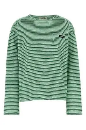 Miu Miu Embroidered Cotton Blend Oversize T-shirt - Multicolor