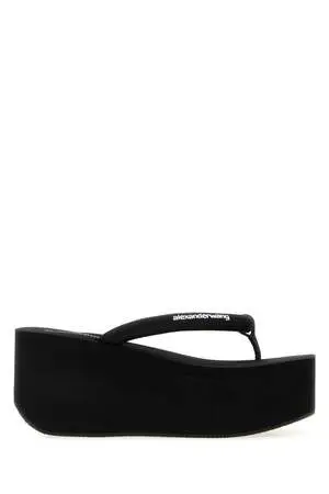 Alexander Wang Fabric Jenna Thong Platform Slippers - Black