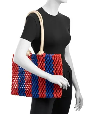 Clare V. Sandy Woven Beach Tote