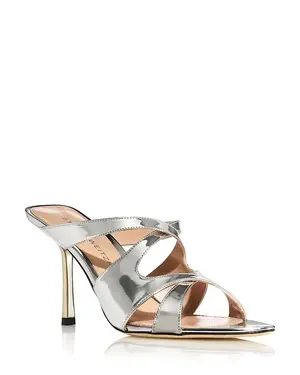STUART WEITZMAN Rubie 85 Slide Sandals - Silver