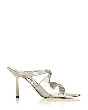 STUART WEITZMAN Rubie 85 Slide Sandals - Silver