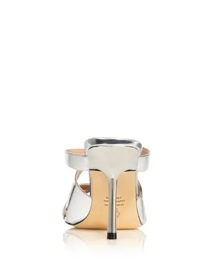 STUART WEITZMAN Rubie 85 Slide Sandals - Silver