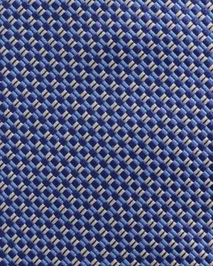 David Donahue Silk Geometric Neck Tie - Navy