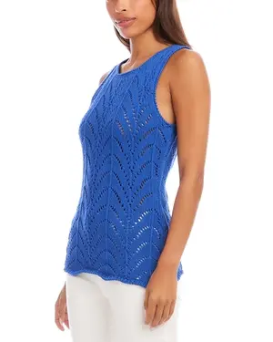 Karen Kane Crochet Sweater Tank Top