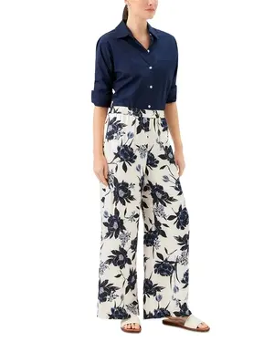 Karen Kane Floral Satin Wide Leg Pants
