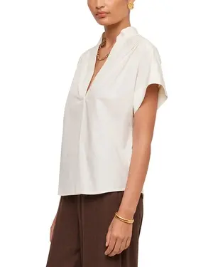 Fifteen Twenty Olive Short Sleeve V Neck Top