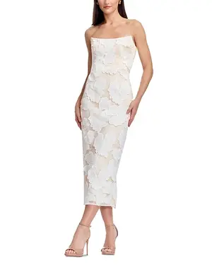 Dress The Population Cosette Strapless Dress - White Multi