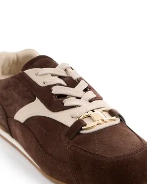 FERRAGAMO Sophie Gancini Suede Sneakers