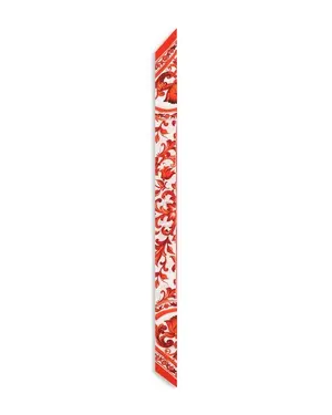 Dolce & Gabbana Majolica Silk Skinny Scarf - Multicolor