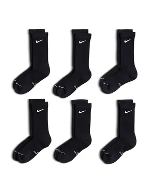 Nike Nike Everyday Elevated Crew Socks, Pack Of 6 Black